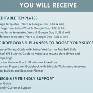 Teacher Resume Templates Interview Planner Bundle, Editable in Word ...