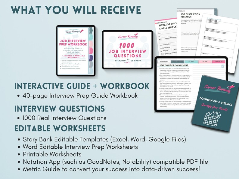 Job Interview Prep Workbook With 1000 Real Behavioral Interview ...