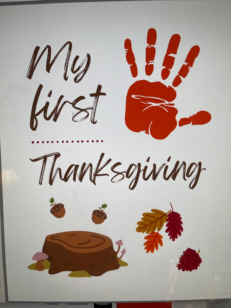 Thanksgiving Handprint Art - Etsy