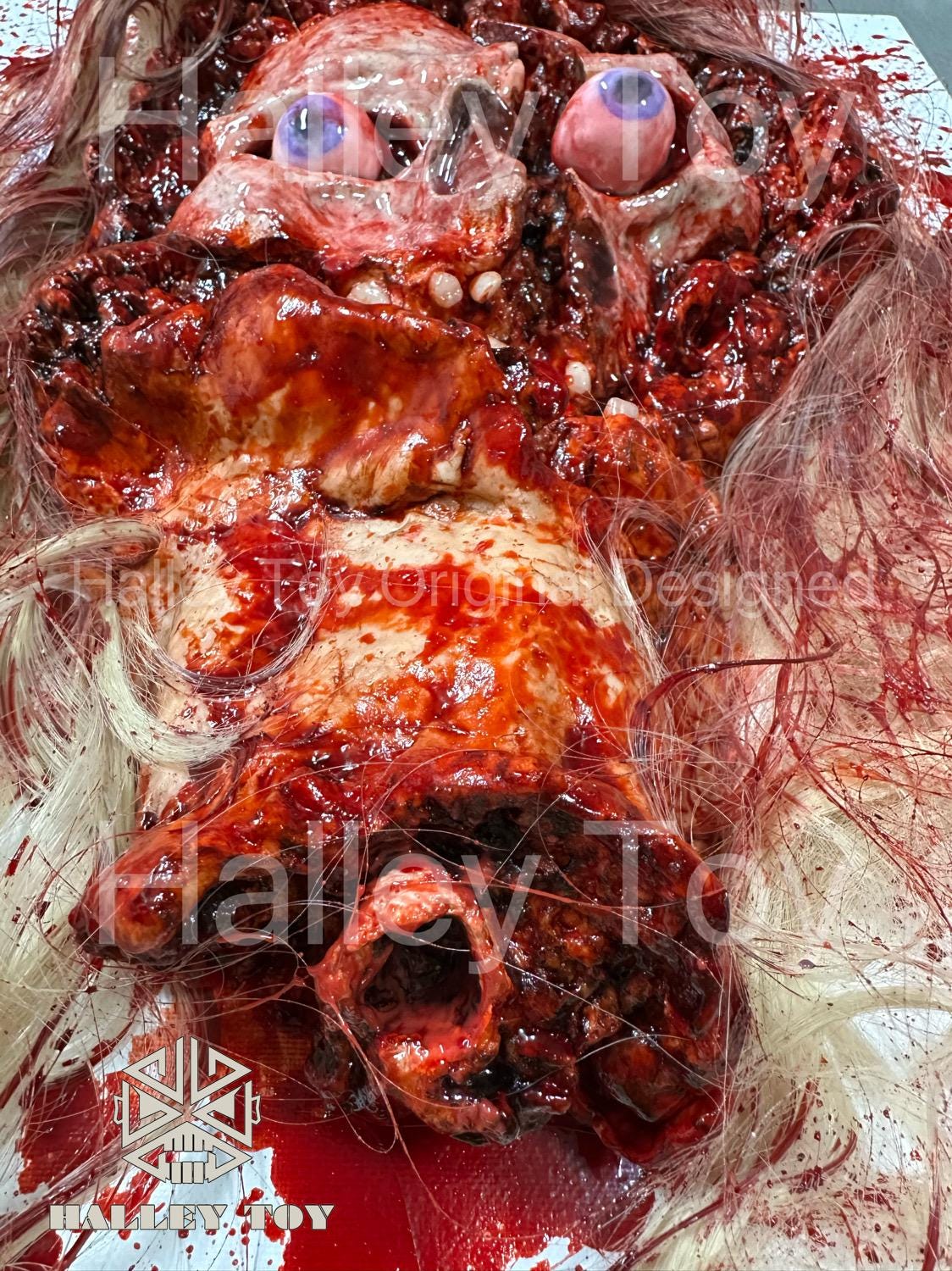 Super Bloody, Nasty Gore Smashed Face Prop, Ultra Realistic Haunted ...