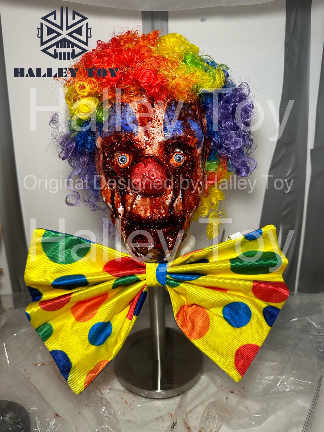 Halloween Bloody Clown Skinned Face Latex Mask Super Realistic Horror ...