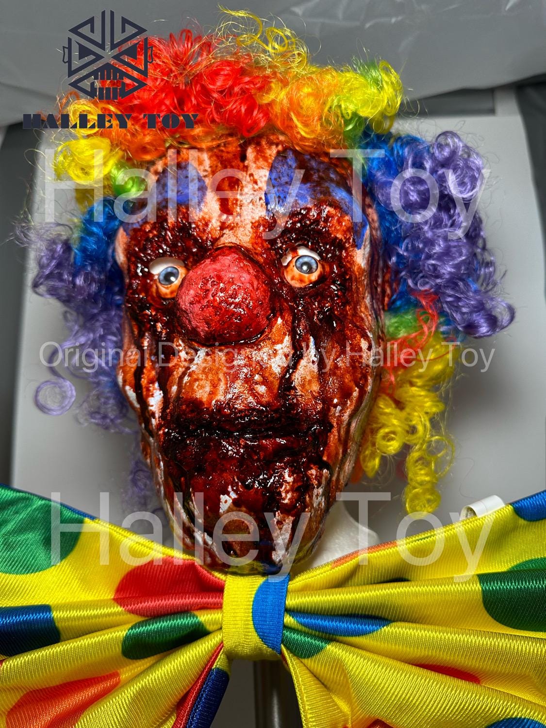 Halloween Bloody Clown Skinned Face Latex Mask Super Realistic Horror ...