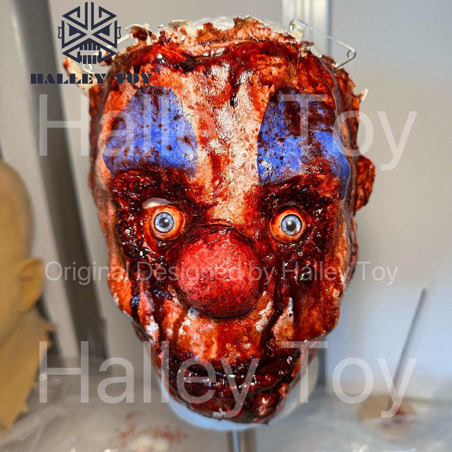 Halloween Bloody Clown Skinned Face Latex Mask Super Realistic Horror ...