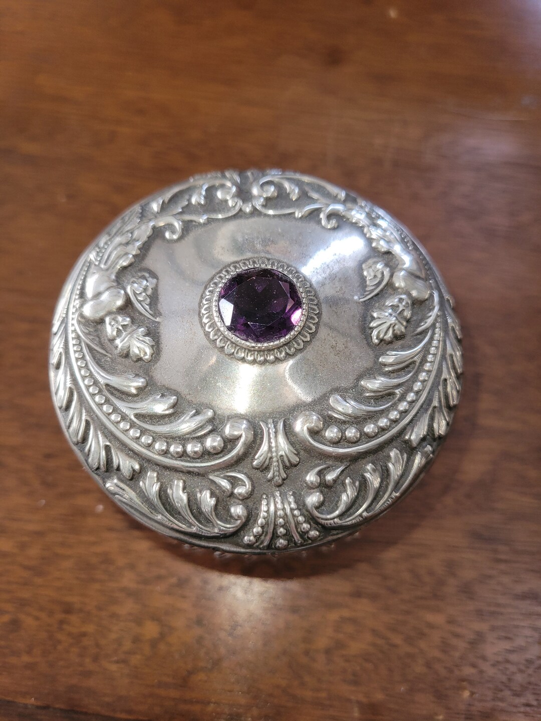 Antique Foster & Bailey Sterling Silver Repousse Filigree Crystal ...