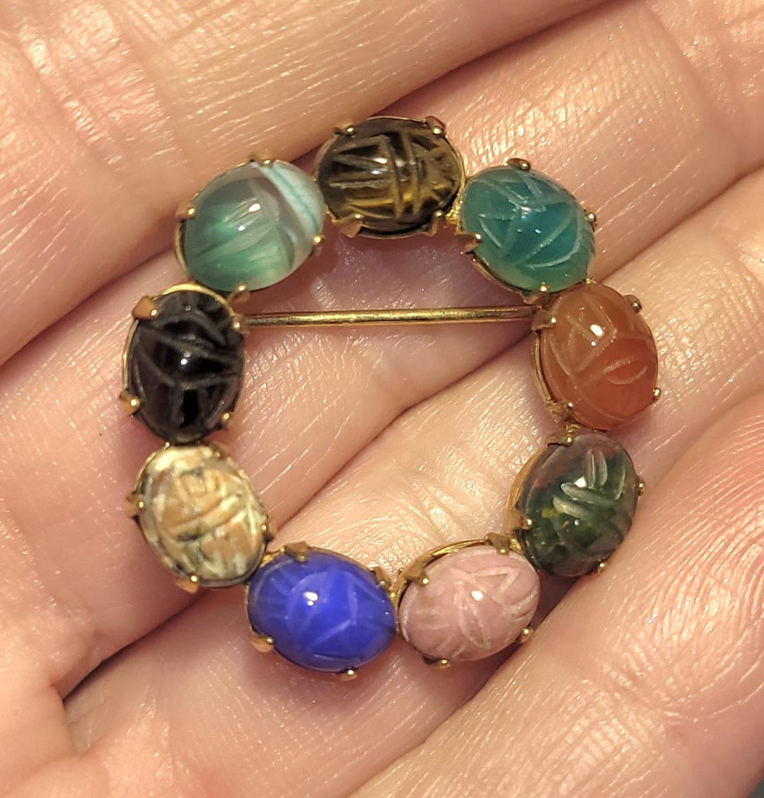 Vintage Scarab Beetle Brooch - Etsy