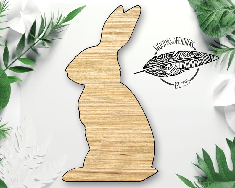 Easter Bunny Cutout Unfinished Wood Rabbit Shape DIY Easter Decor ...
