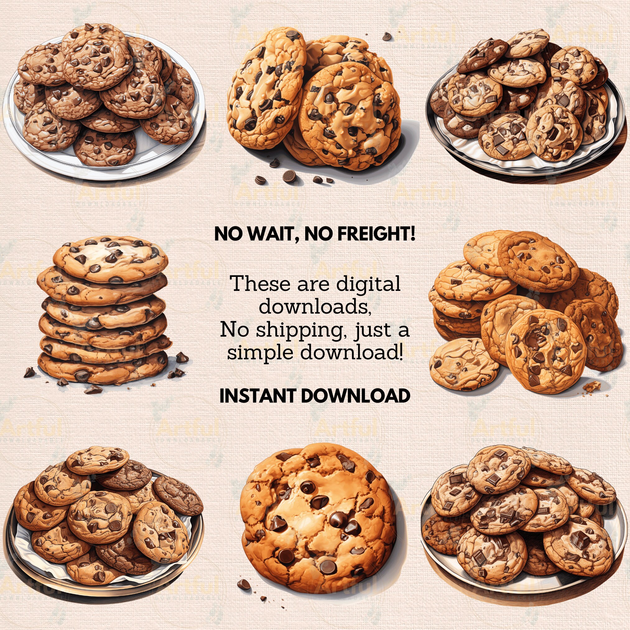 Cookies Watercolor Clipart PNG JPG Bundle Instant Digital - Etsy