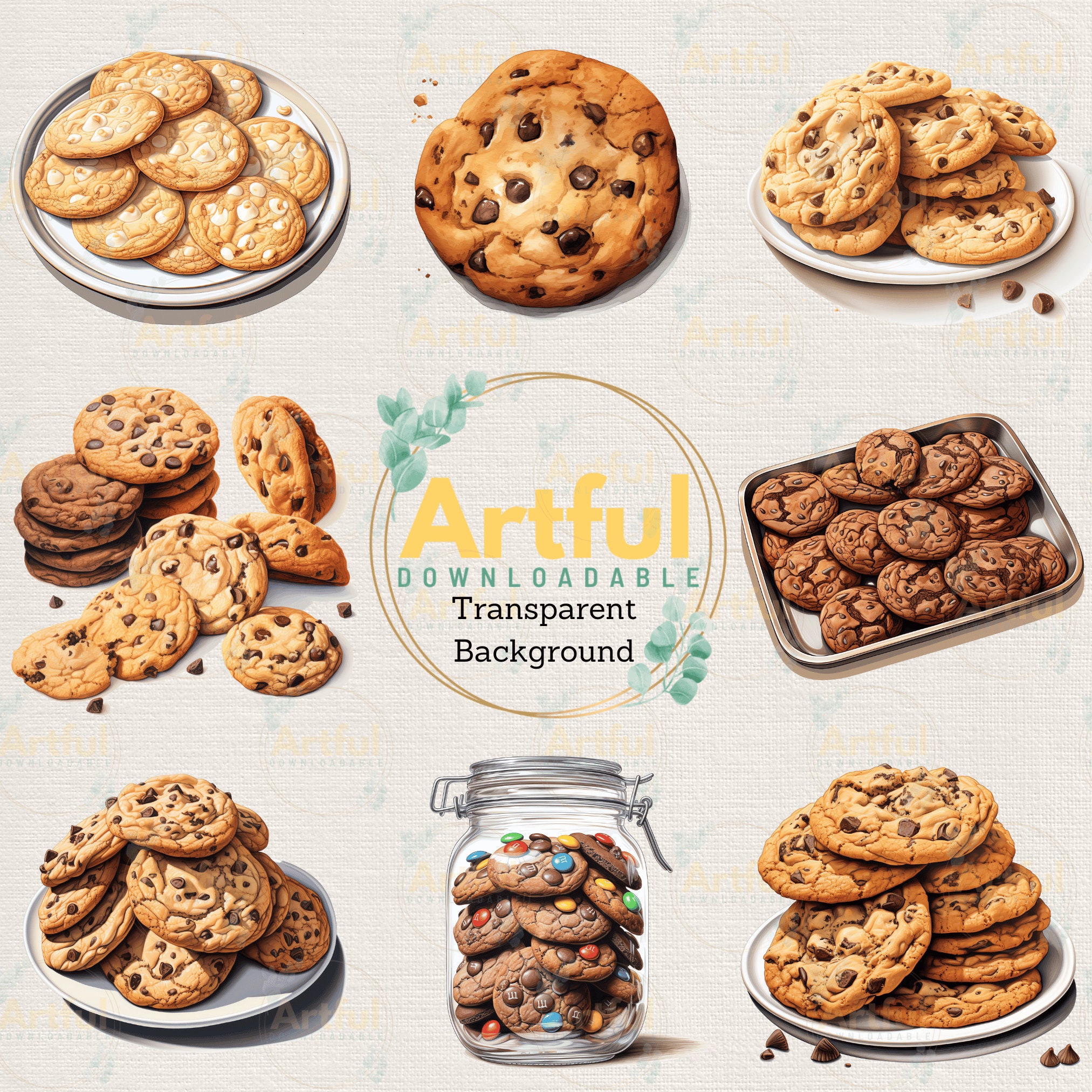 Cookies Watercolor Clipart PNG JPG Bundle Instant Digital - Etsy