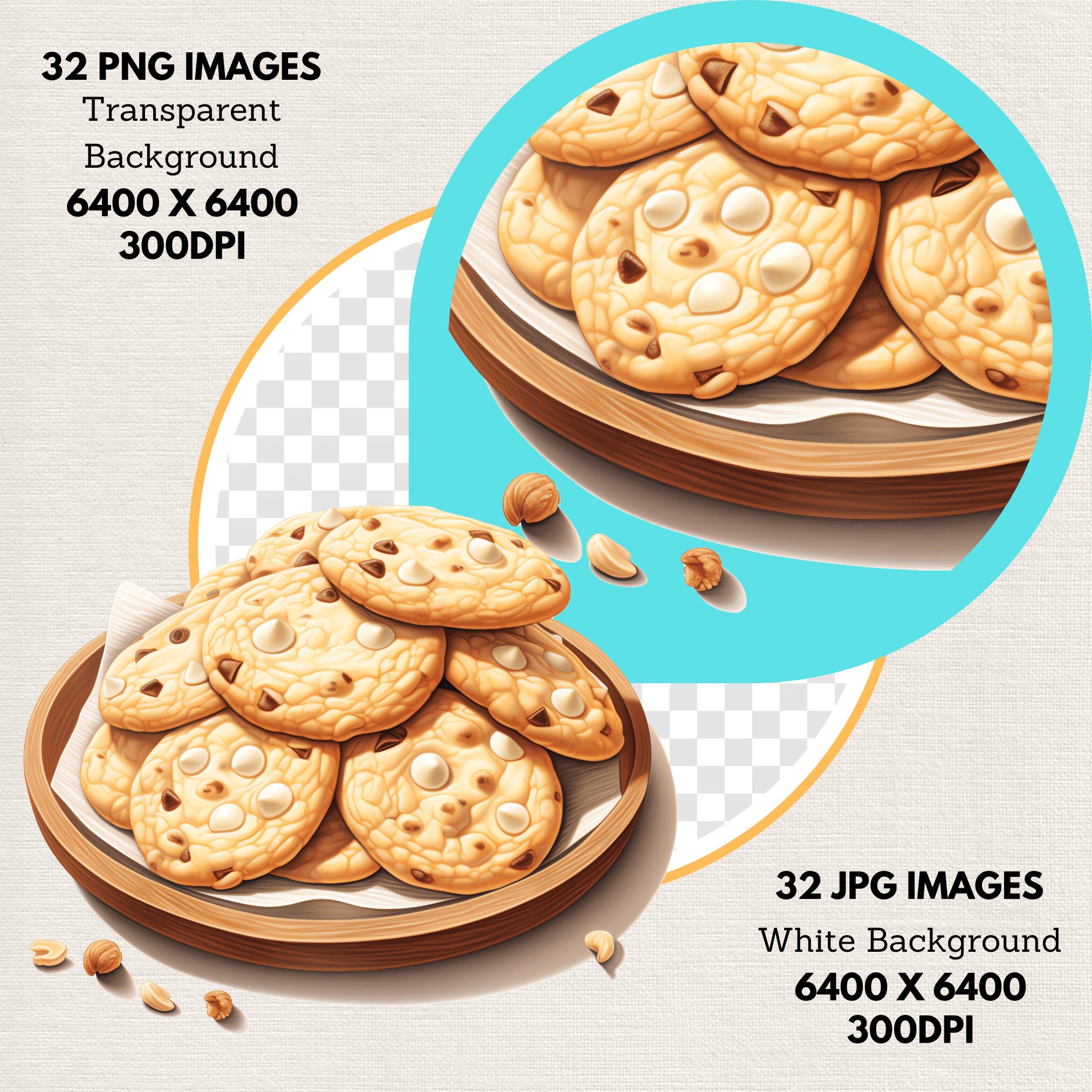 Cookies Watercolor Clipart PNG JPG Bundle Instant Digital - Etsy