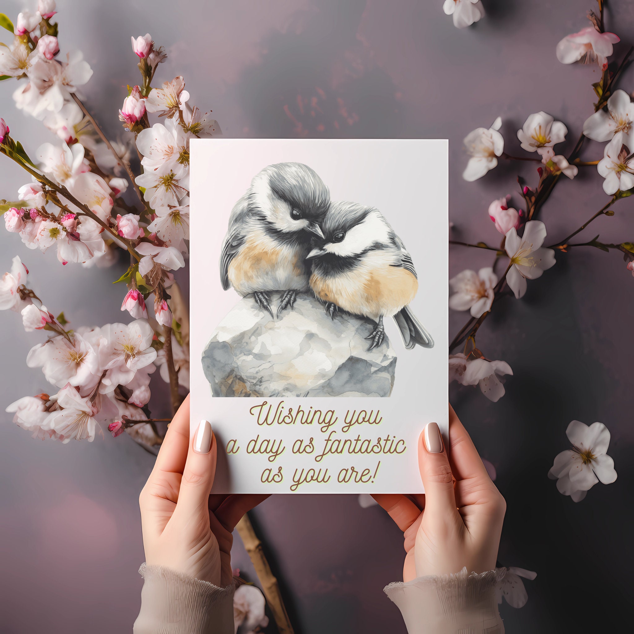Watercolor Black Capped Chickadees Couple Pair Resting Sleeping Clipart ...