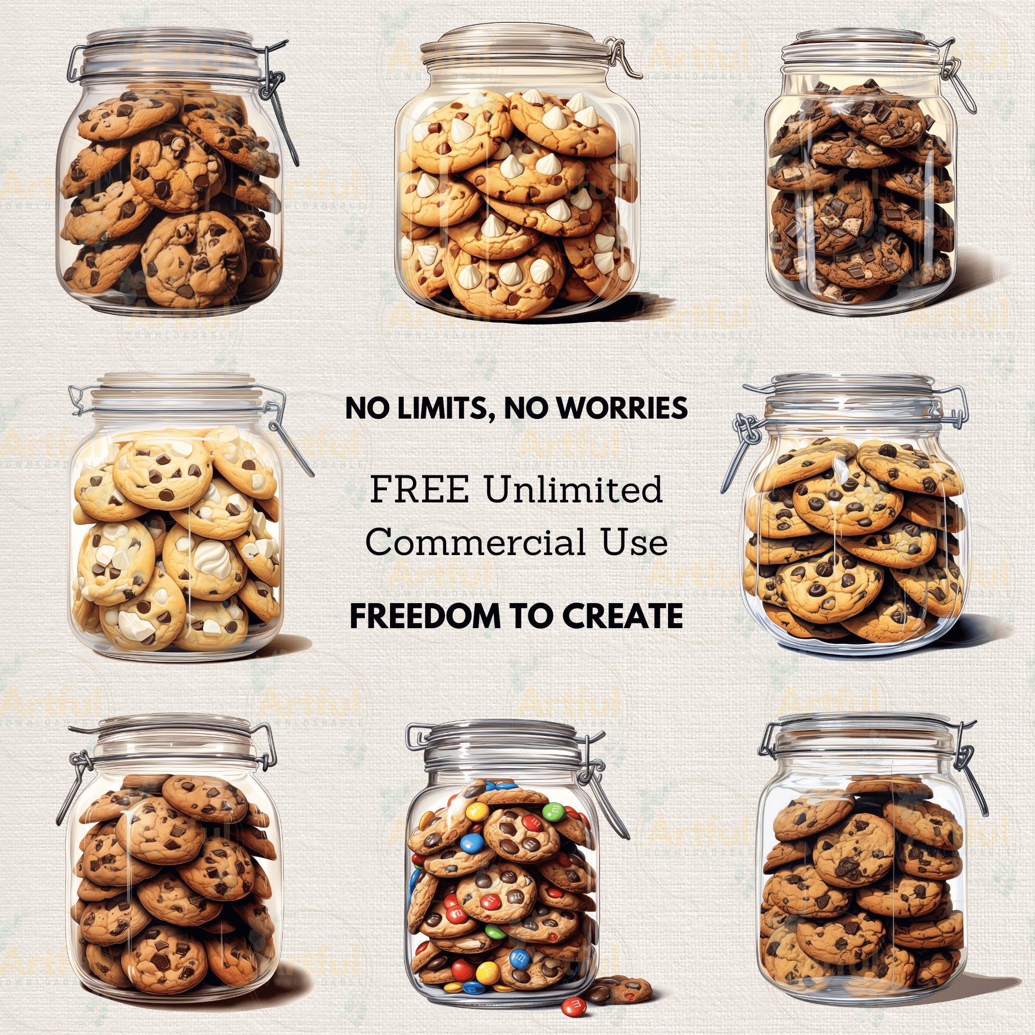 Cookies Watercolor Clipart PNG JPG Bundle Instant Digital - Etsy