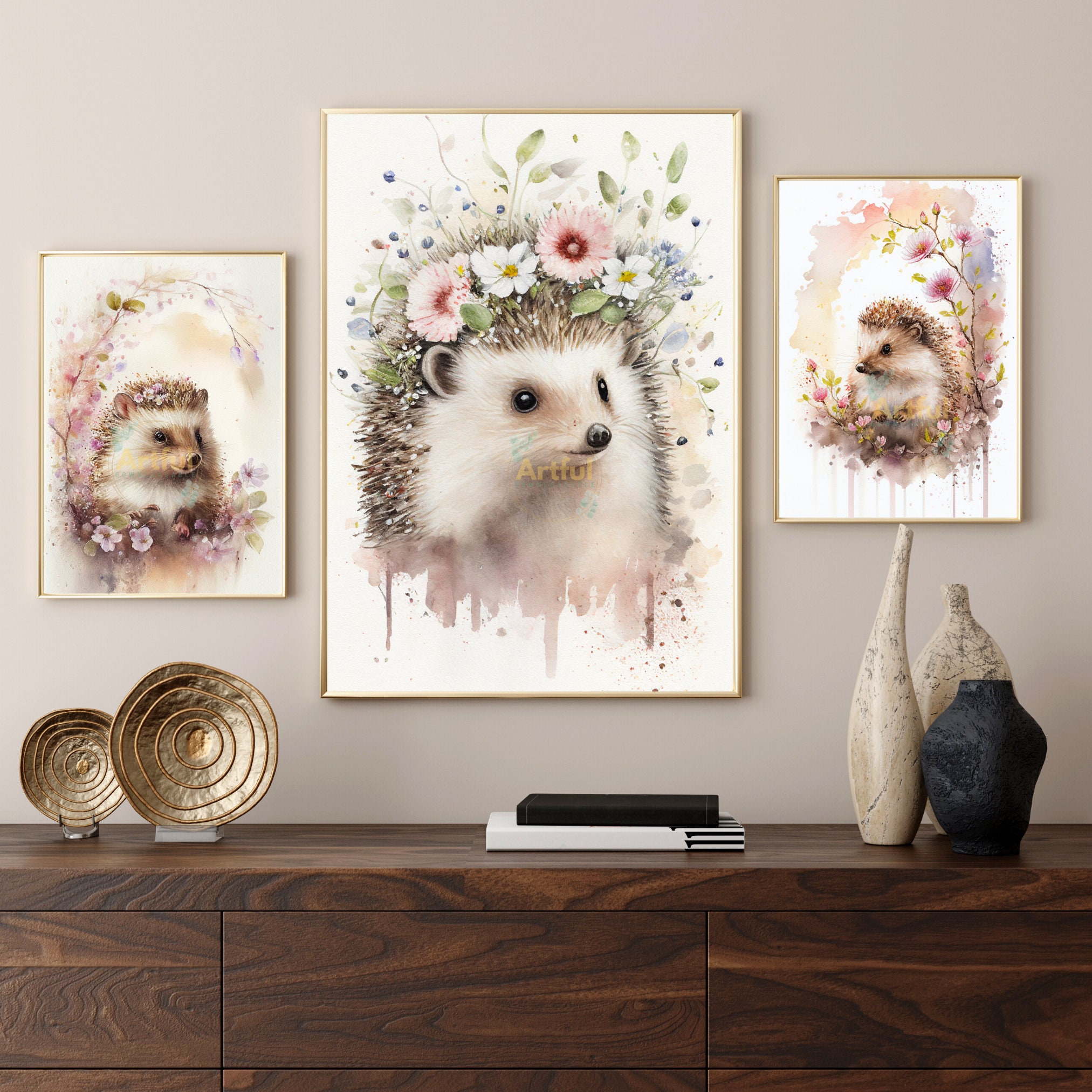 Baby Hedgehog Watercolor Clipart Bundle Cute Animal JPG - Etsy