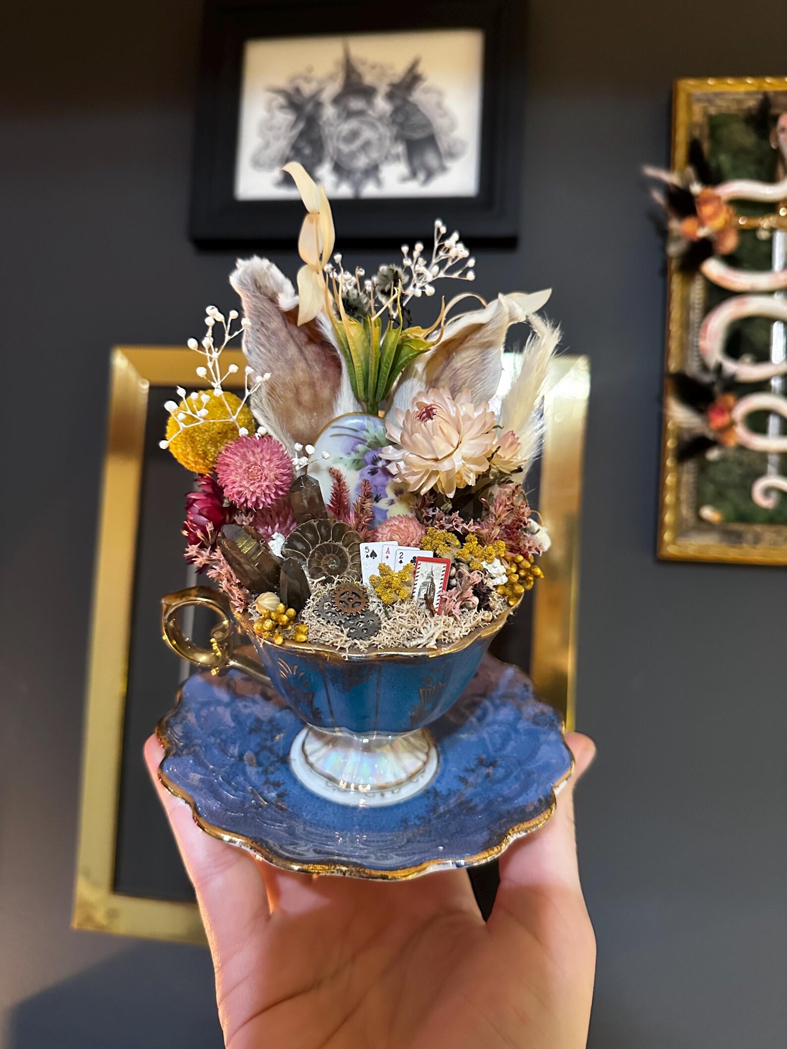 Vintage Tea Cup With White Rabbit Ears Alice in Wonderland Theme - Etsy