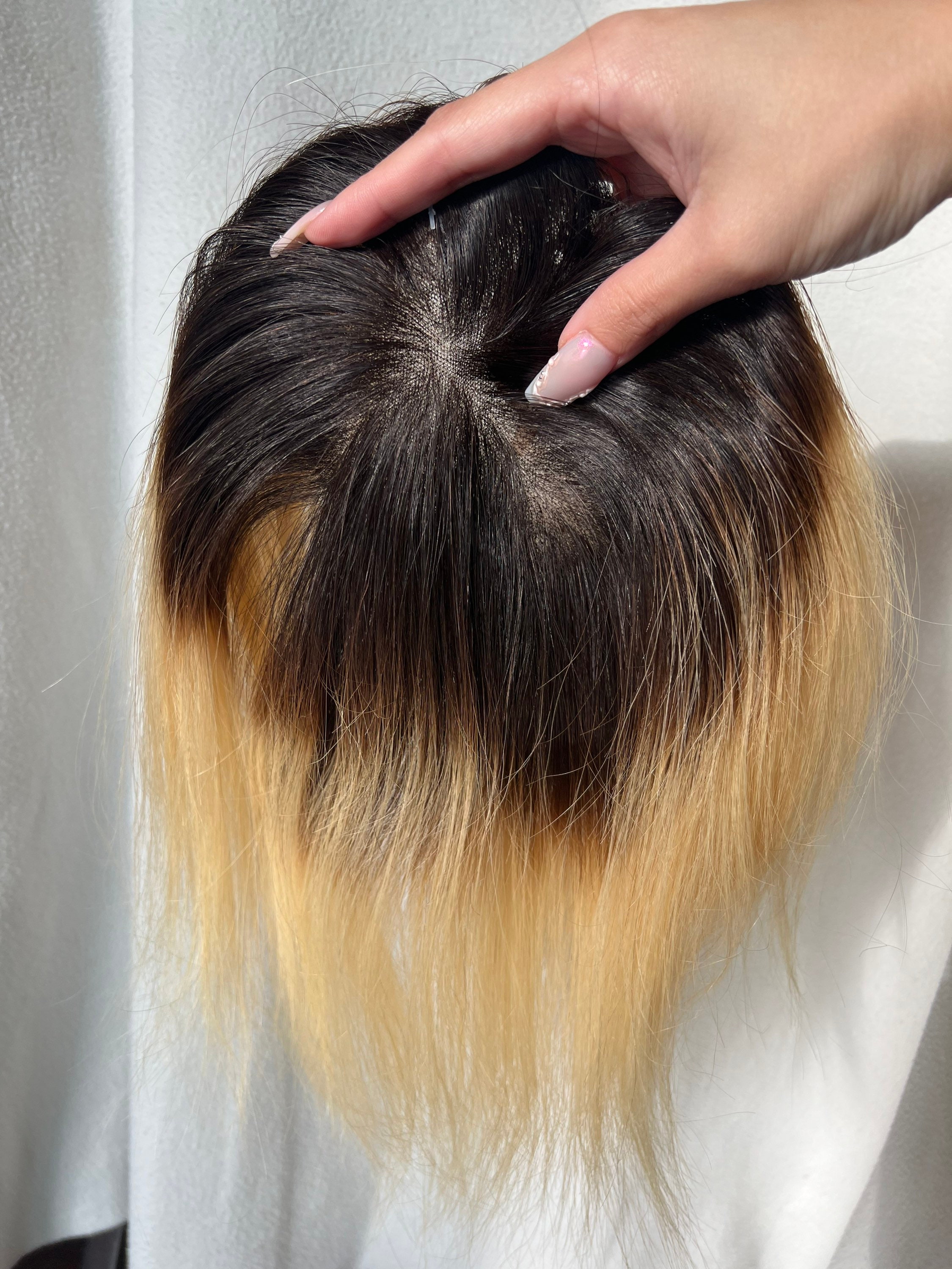 Human Clip Hair 11x13 Straight Cover up Women Hair Piece Topper Mono ...