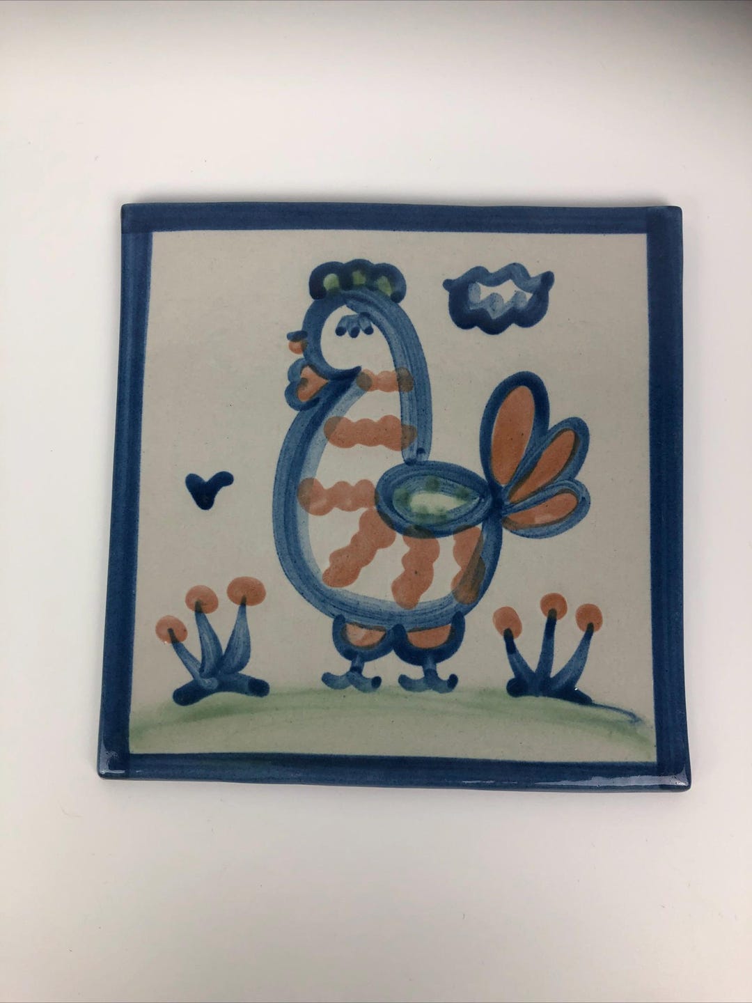 M.A. HADLEY Pottery Chicken Rooster Tile Trivet Wall Art Farmhouse ...