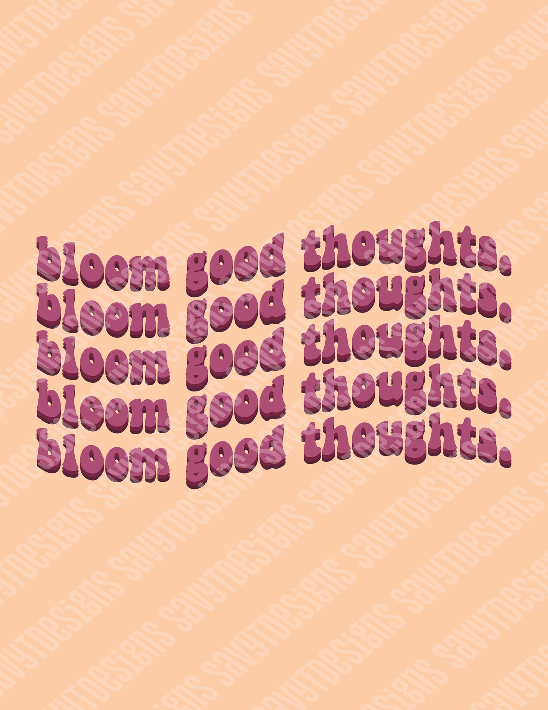 Bloom Good Thoughts - Etsy