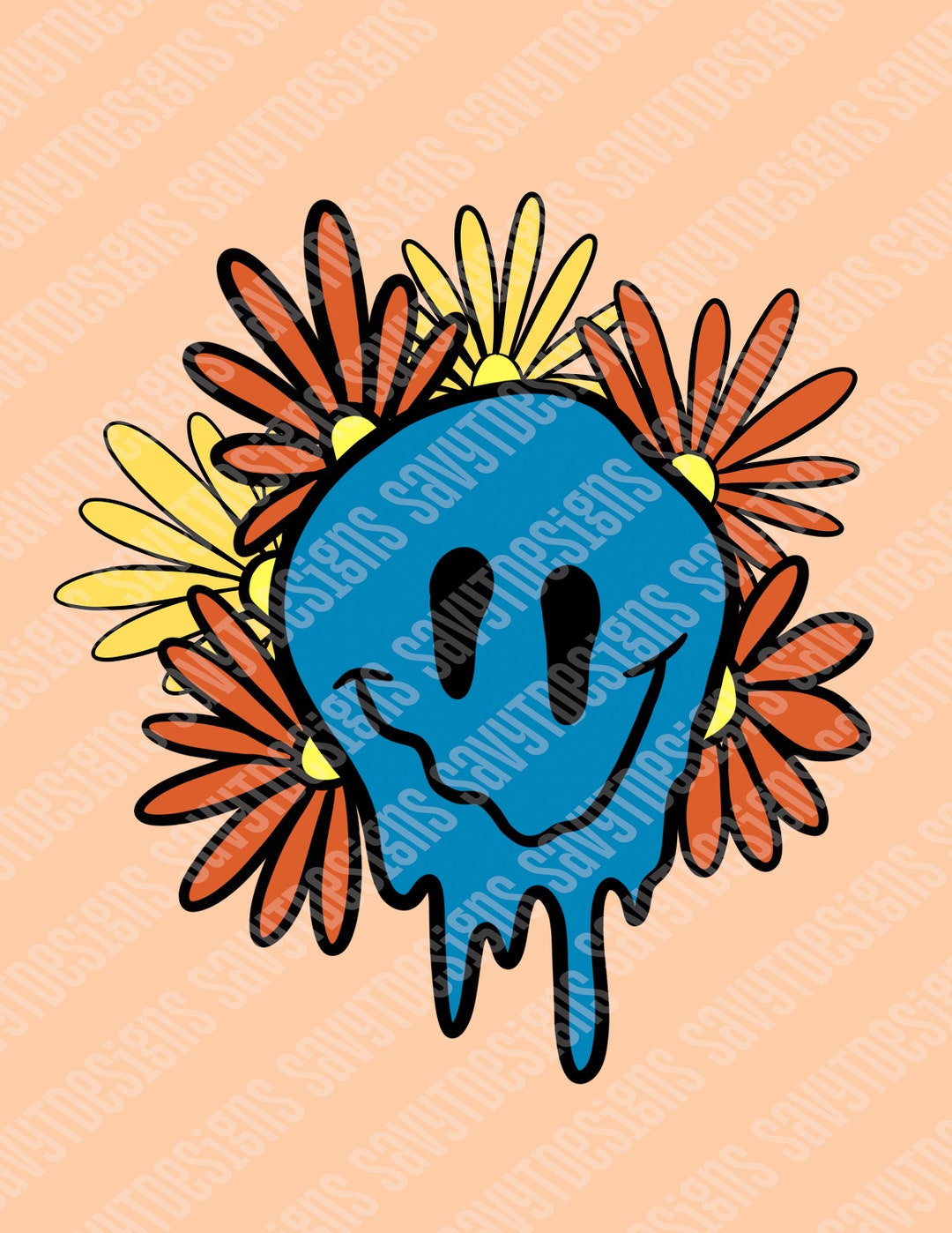 Trippy Smiley - Etsy