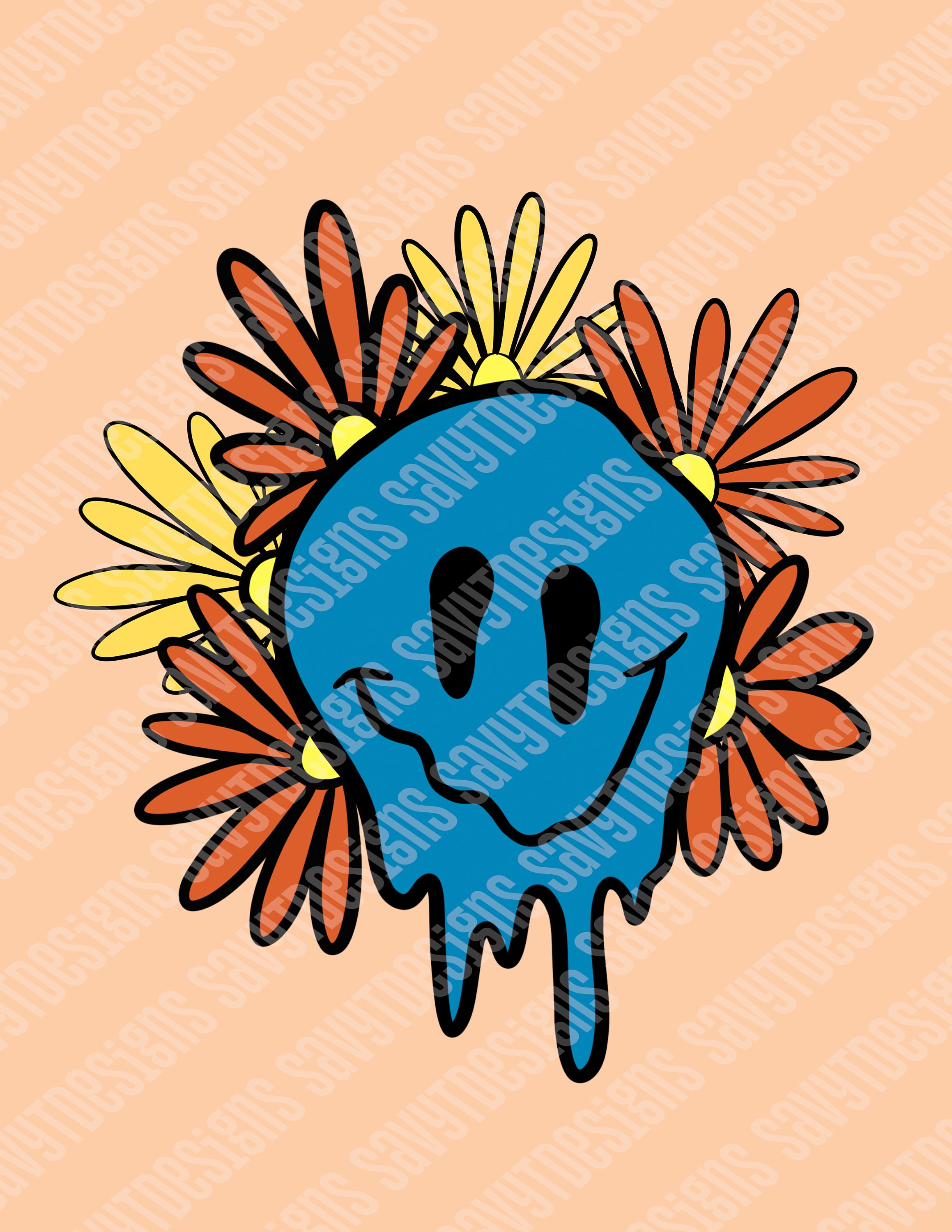 Trippy Smiley - Etsy