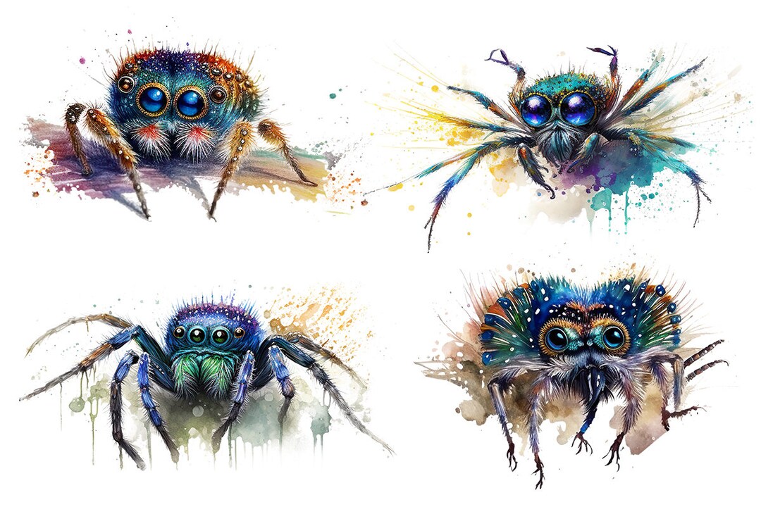 Spider Watercolor, Digital Downloads, Spider PNG, Spider Clipart ...