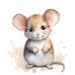 Cute Baby Mouse, Watercolor Cute Baby Mouse, Cute Baby Mouse Clipart ...