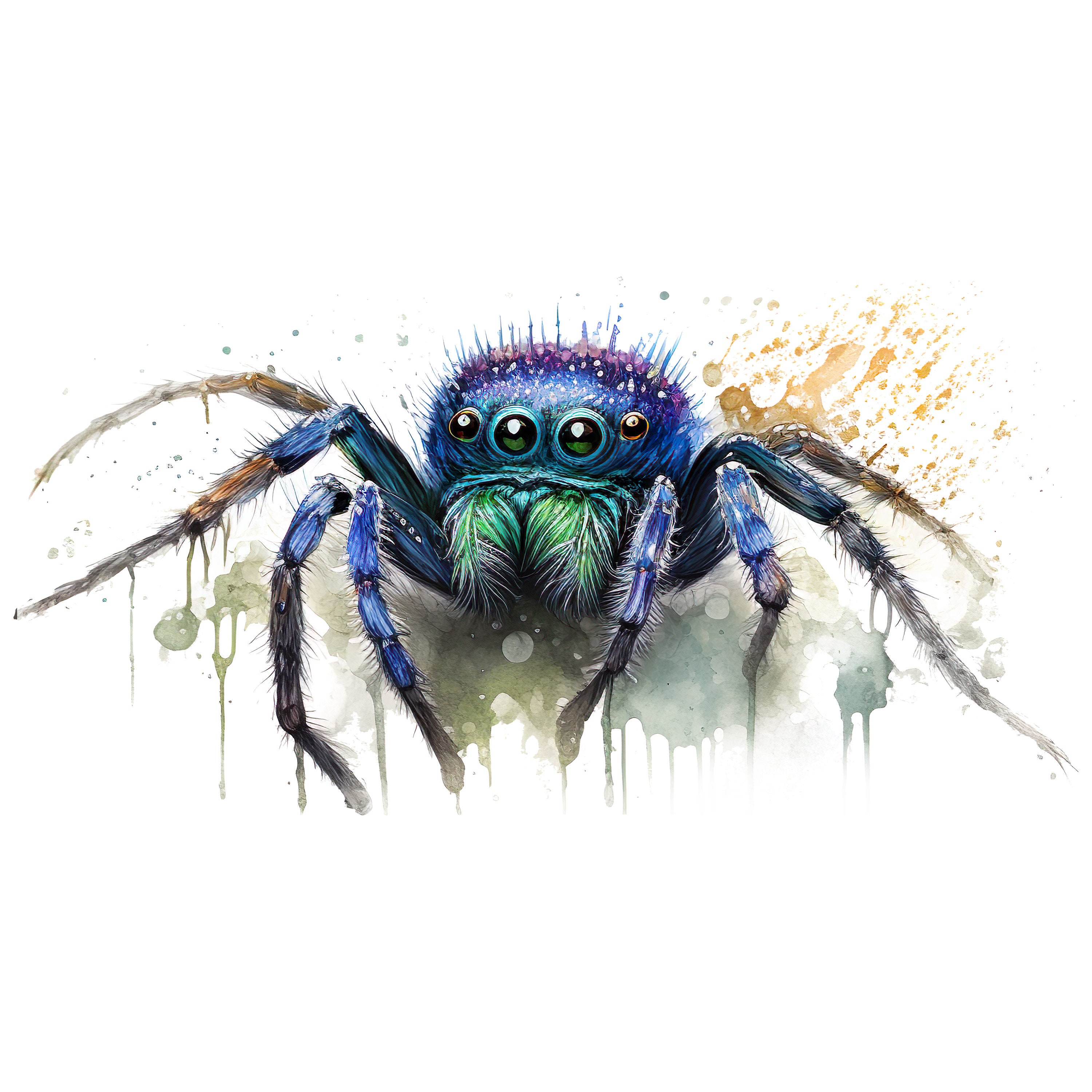 Spider Watercolor, Digital Downloads, Spider PNG, Spider Clipart ...