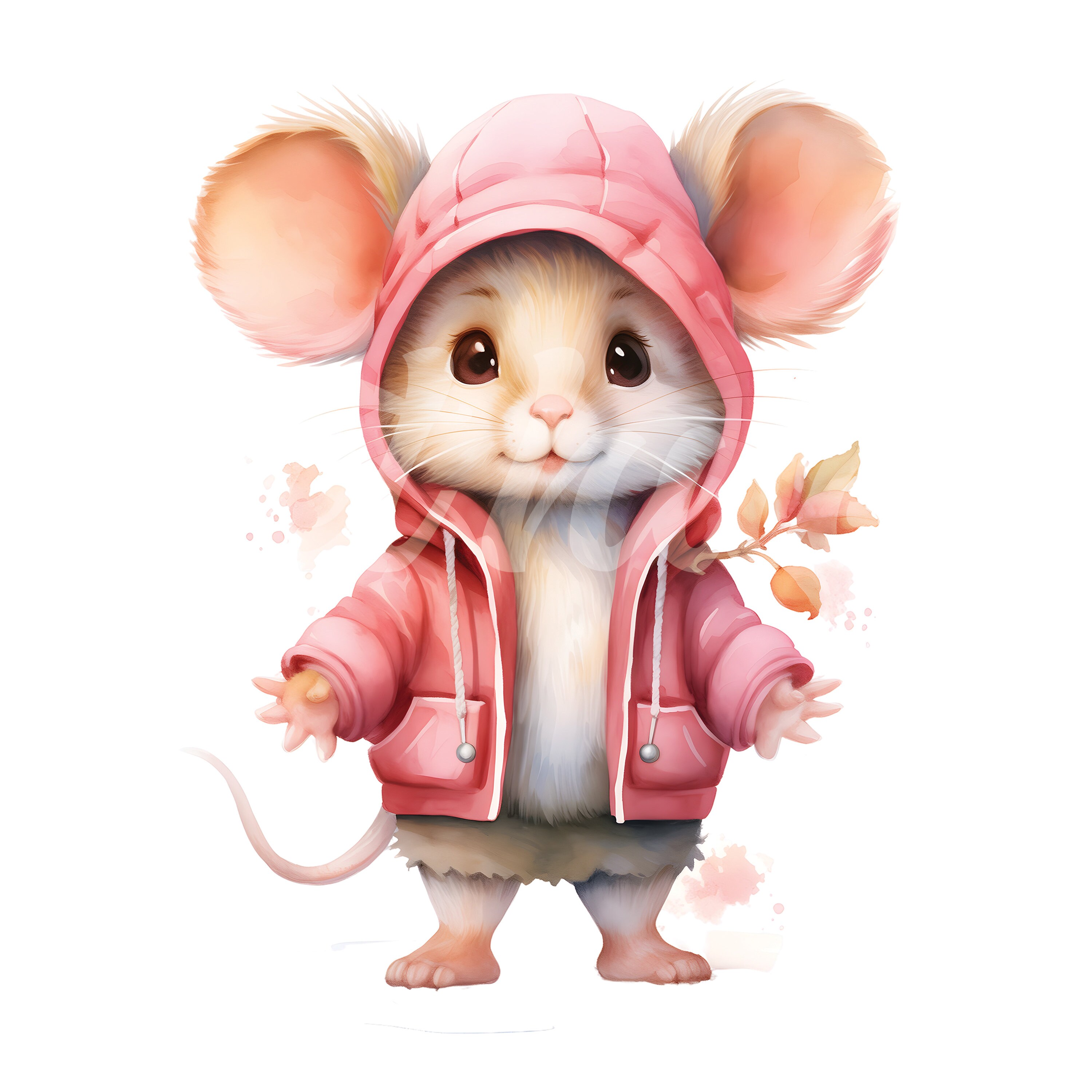 Cold Mouse Clipart, Watercolor Mice, Printable Digital Download ...