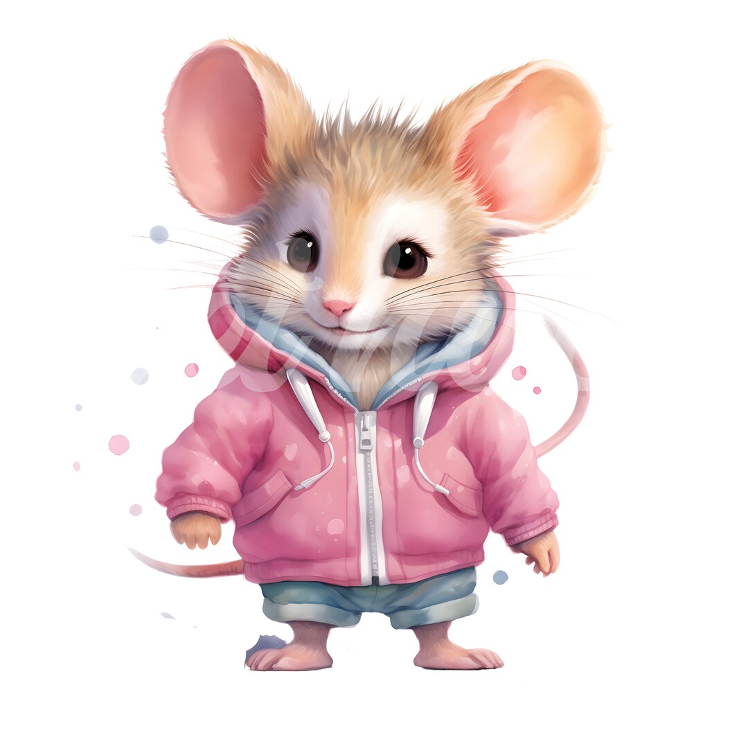Cold Mouse Clipart, Watercolor Mice, Printable Digital Download ...