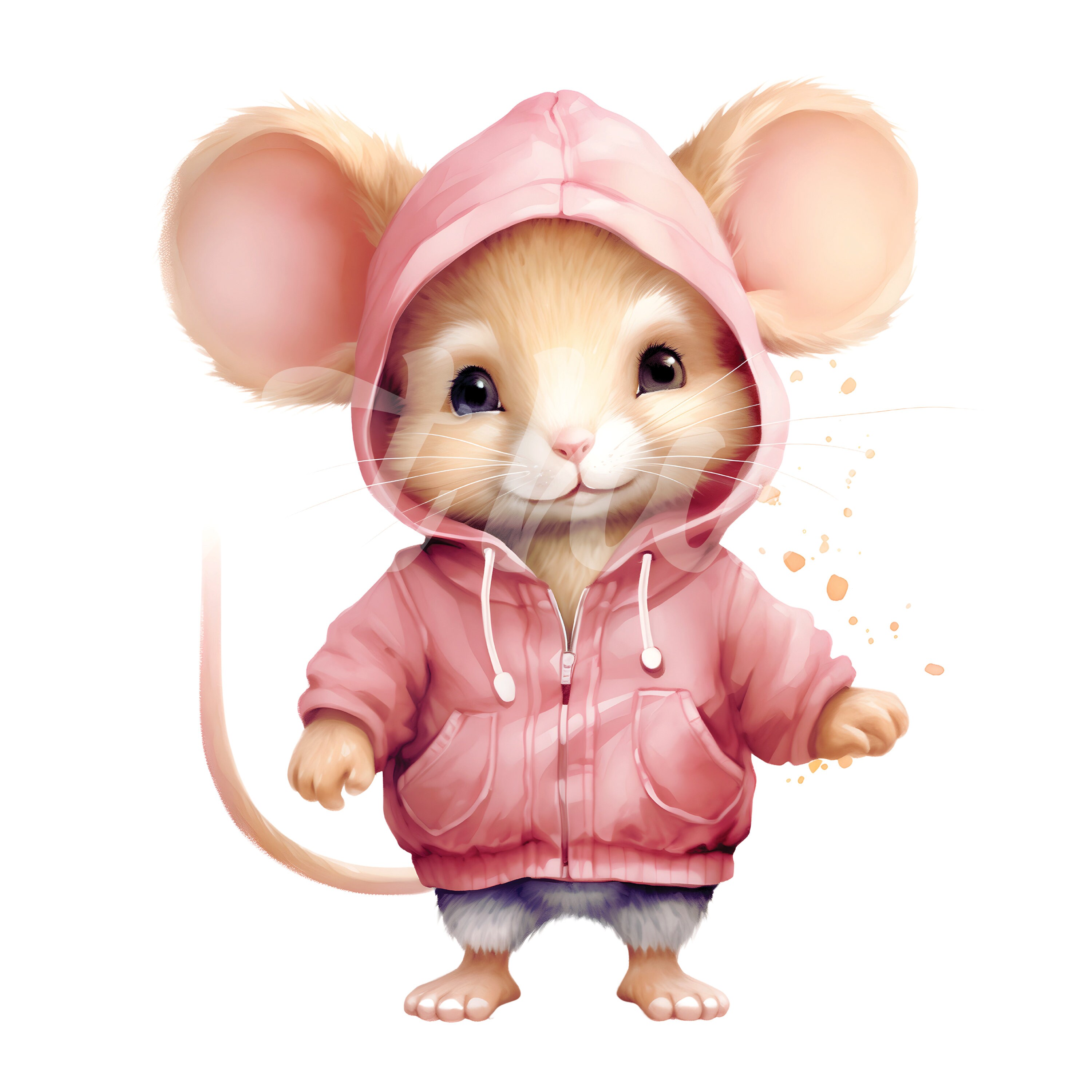 Cold Mouse Clipart, Watercolor Mice, Printable Digital Download ...