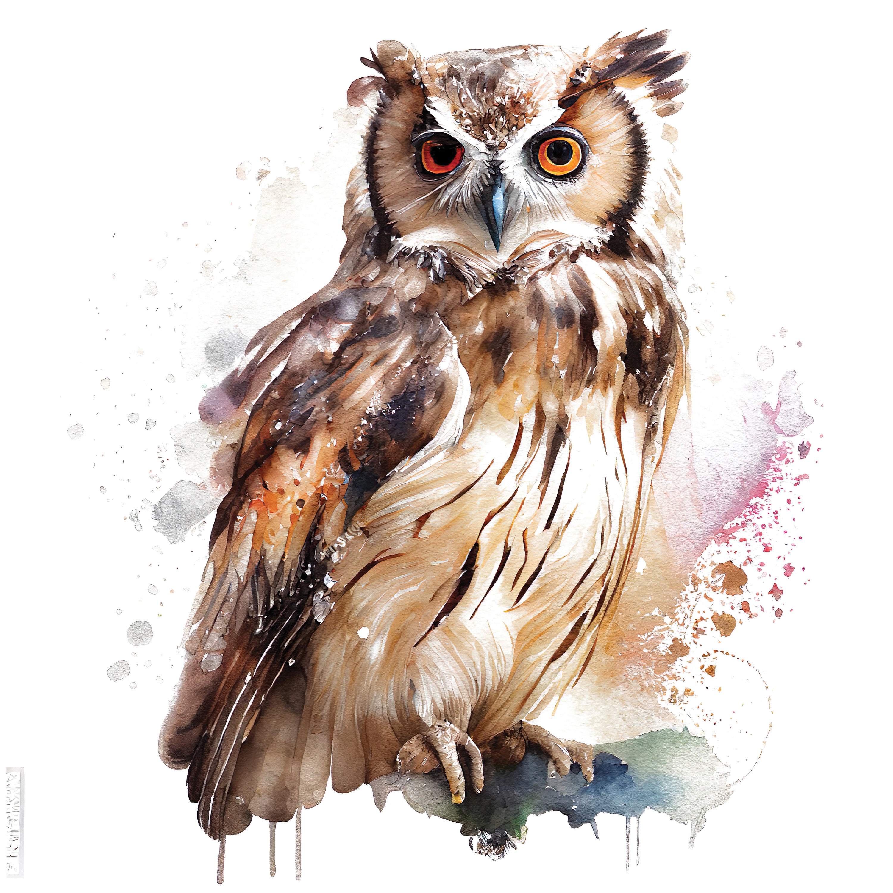 Watercolor Owl Clipart Jpegs, Owl Watercolor, Owl Clipart, Printable ...