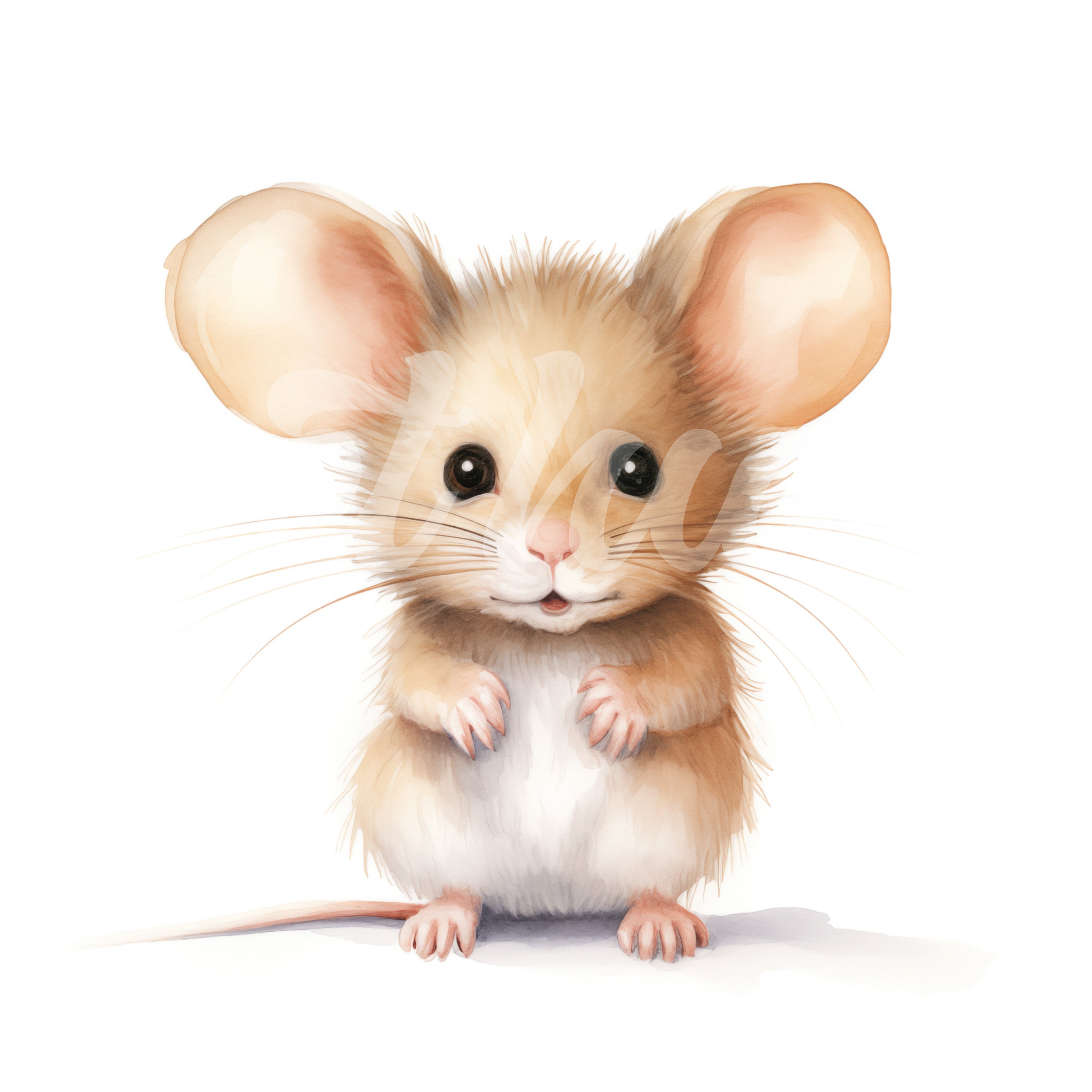 Cute Baby Mouse, Watercolor Cute Baby Mouse, Cute Baby Mouse Clipart ...