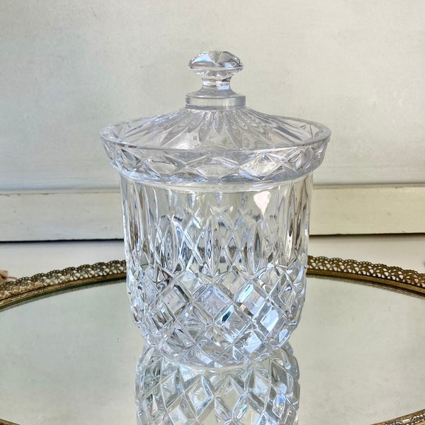 Vintage Cut Glass Canister - Etsy