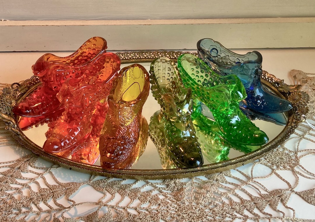 Vintage Fenton Colored Glass Shoes - CHOOSE From 6 - Etsy