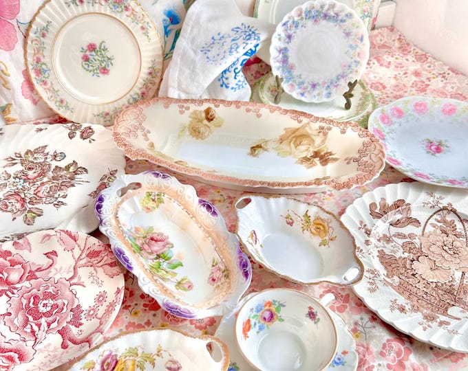 Vintage Small Plates - Porcelain Fine China Floral Small Dishes ...