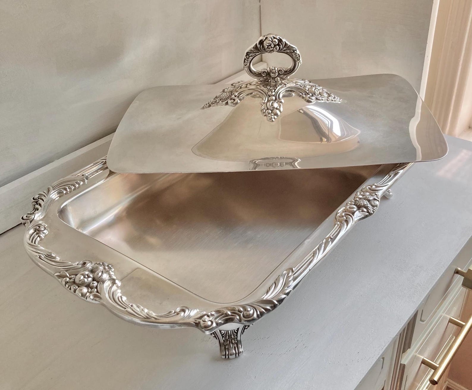 Vintage Reed & Barton Silver Plate King Francis 1668 Footed Buffet ...