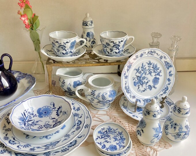Blue Danube China: Vintage Blue Onion Pattern Plates, Bowls, Creamer - Etsy