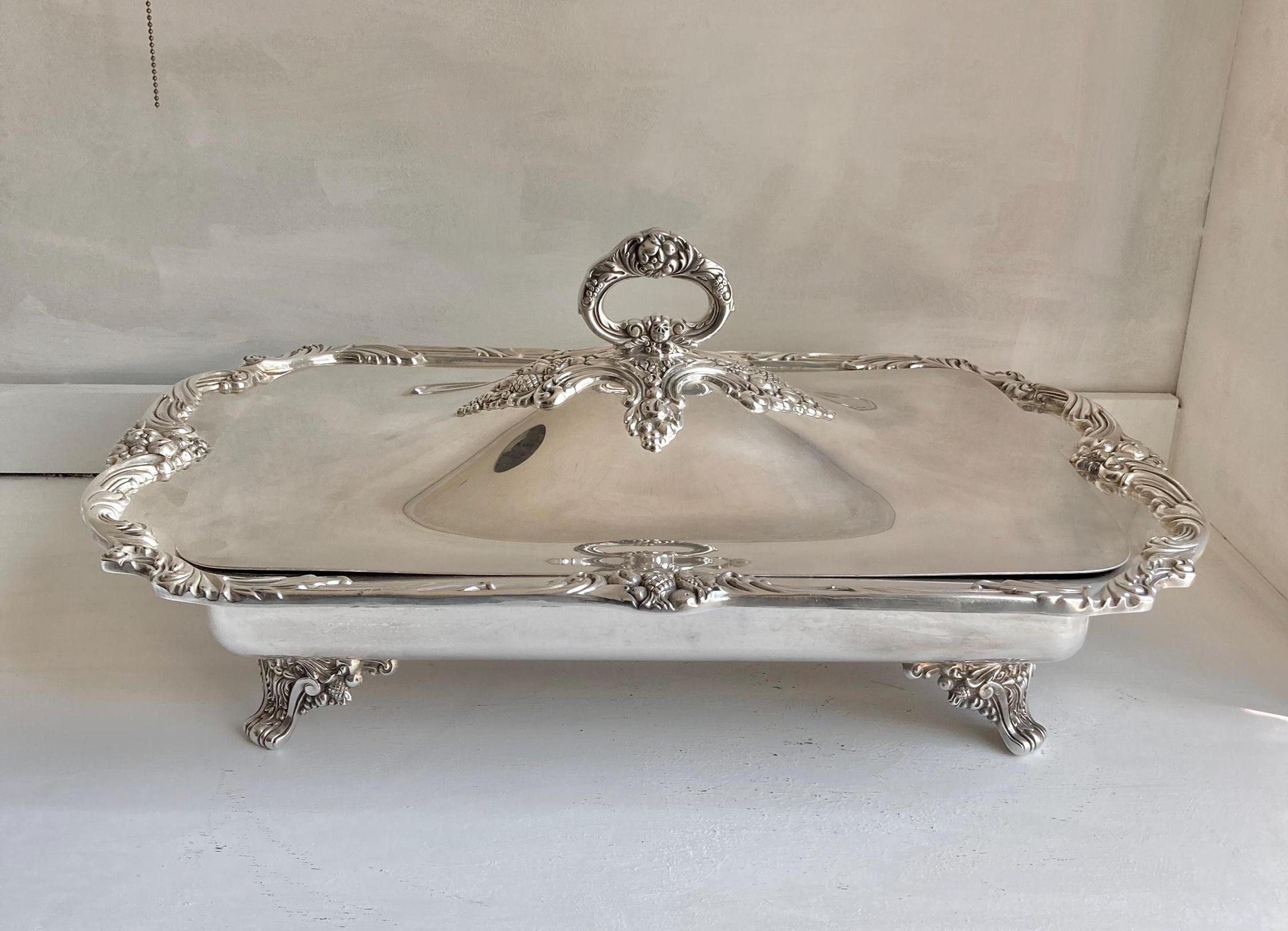Vintage Reed & Barton Silver Plate King Francis 1668 Footed Buffet ...