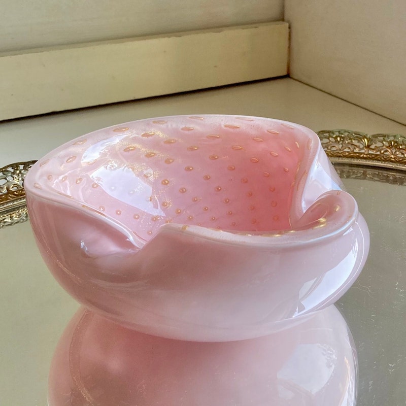 Pink Glass Ashtray - Etsy