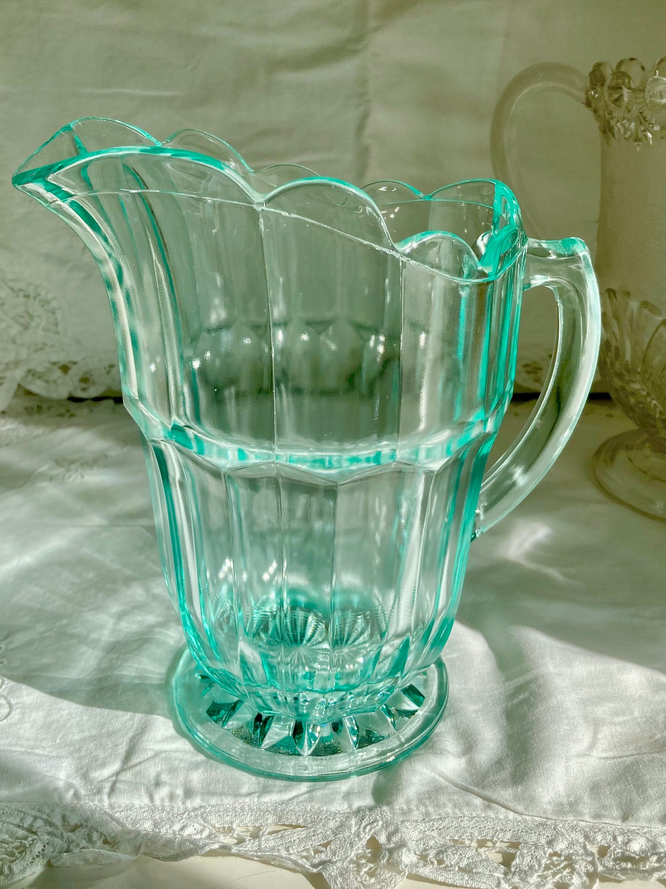 Vintage Glass Full-sized Water Pitchers Choose From Turquoise, Yellow ...