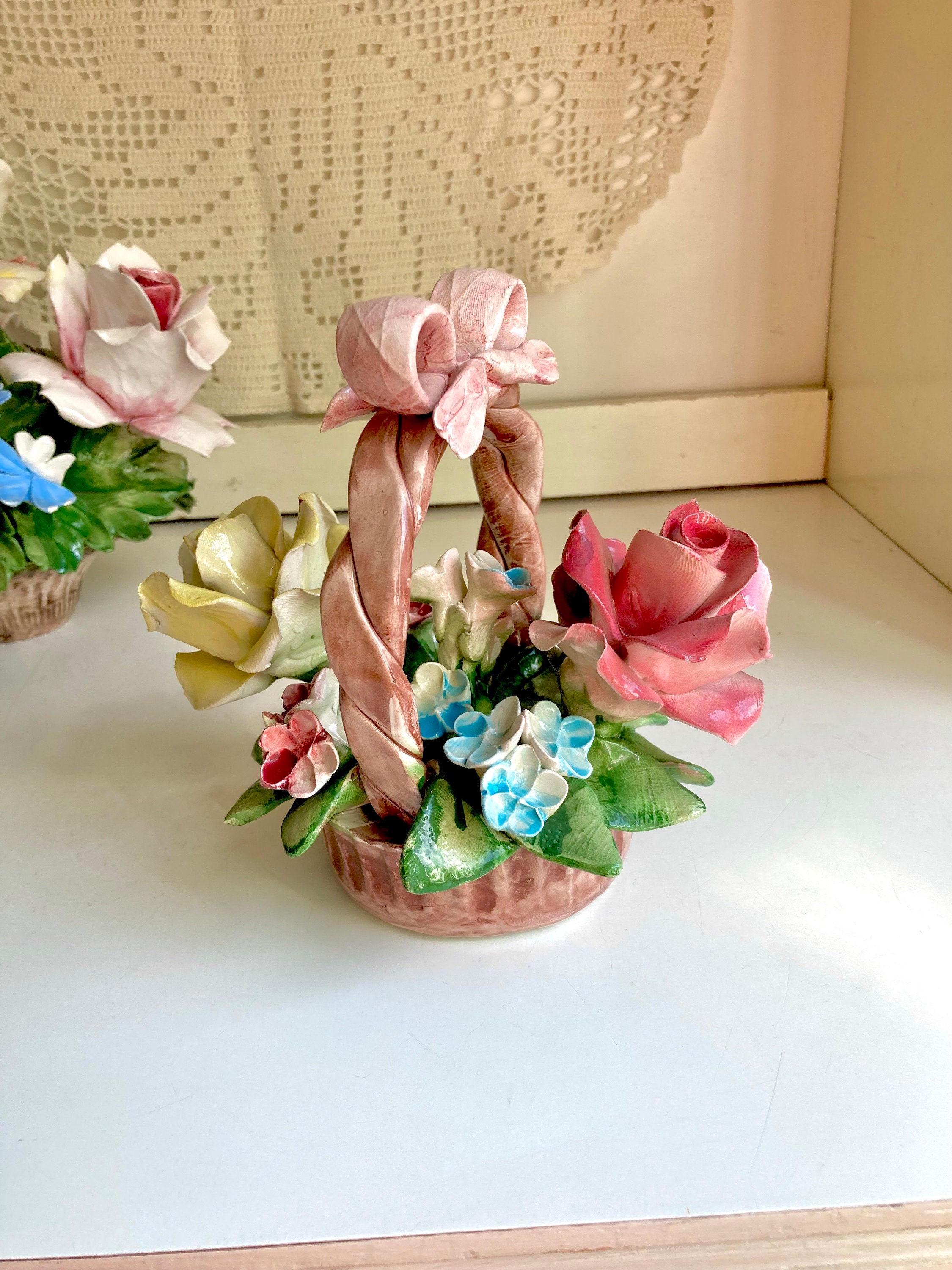 Vintage Italian Nuova Capodimonte Porcelain Hand-made Rose Bouquets ...