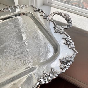 Vintage Silver Plate Grapevine Pattern Butler's Tray 23 Inch - Etsy