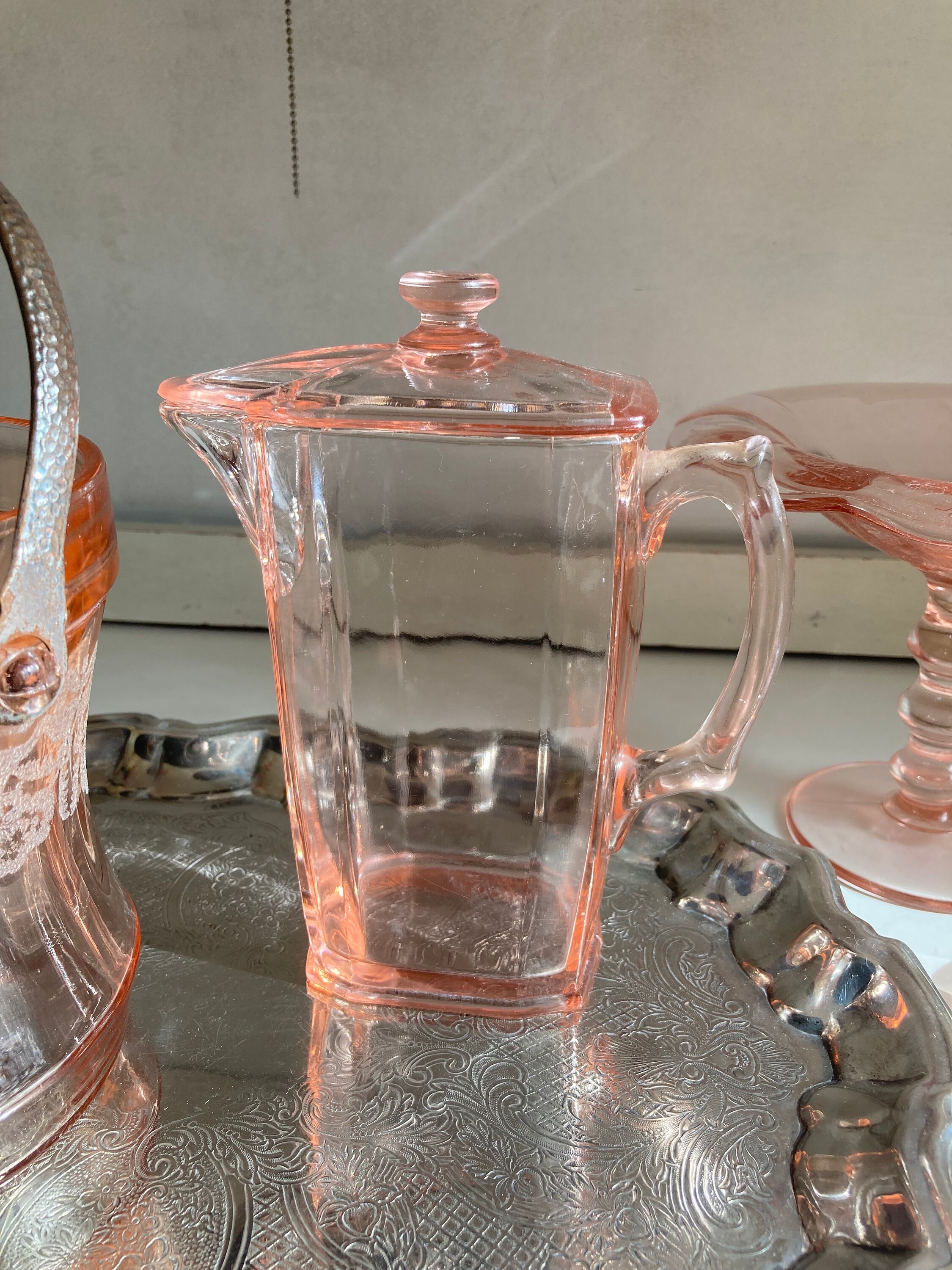 PINK Depression Glass-choose From 4 Remarkable Pieces: Ice Bucket ...