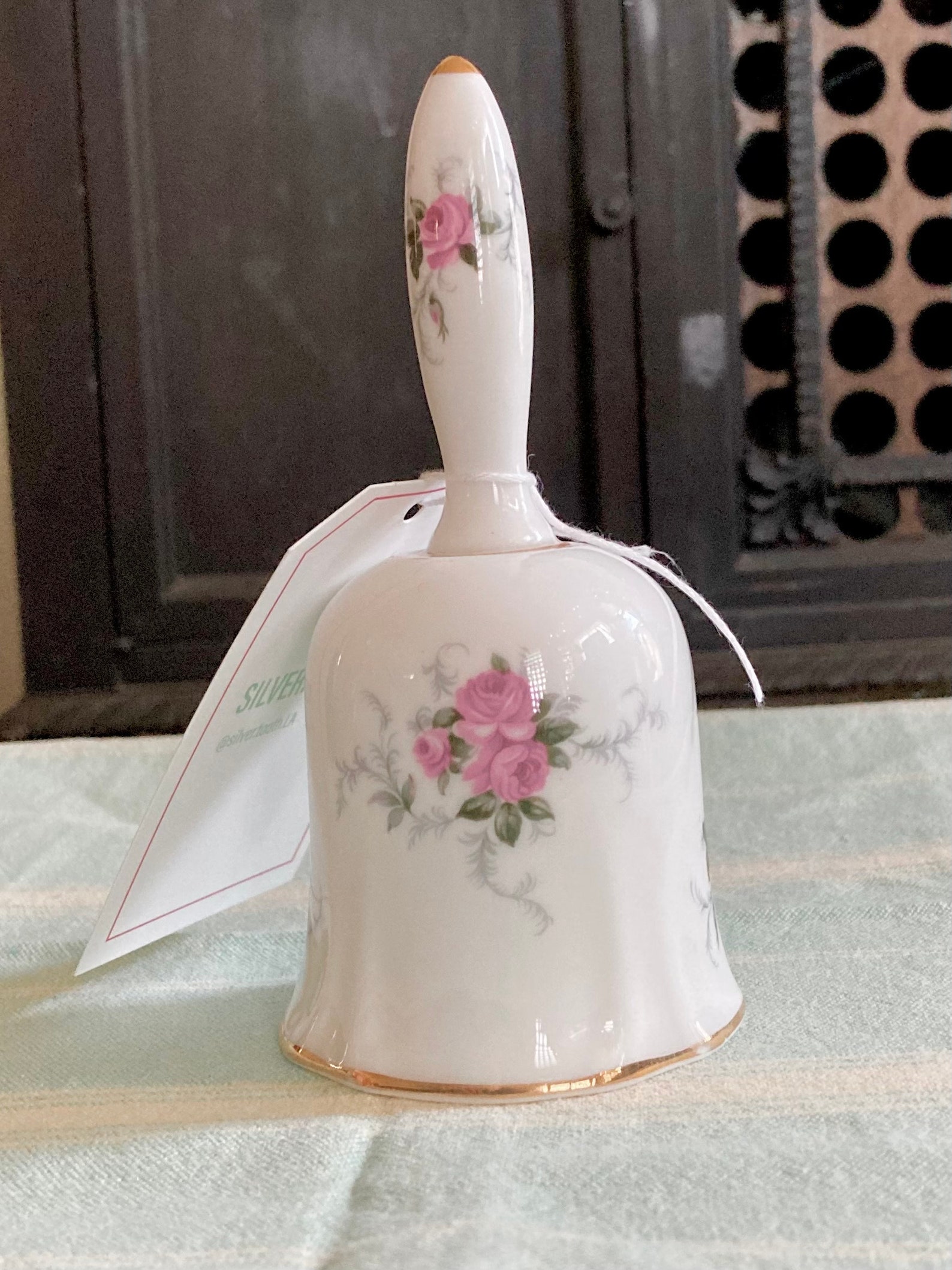 Vintage Fine Bone China Bell - Hammersley "princess House" - Pink Roses ...