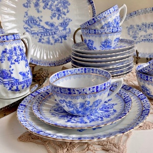 Vintage Classic Blue and White Fine China - "china-blau" Silver Colored ...
