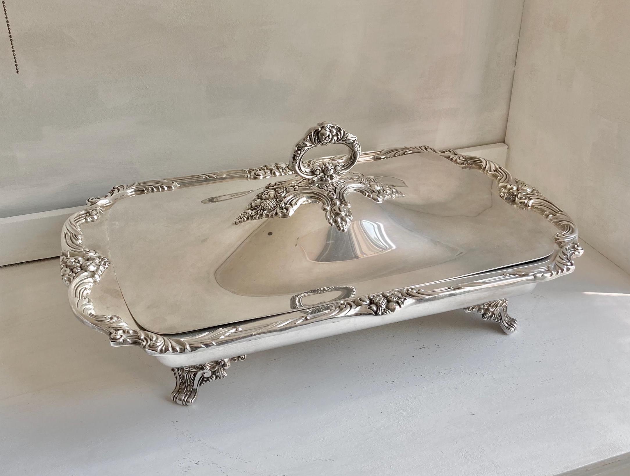 Vintage Reed & Barton Silver Plate King Francis 1668 Footed Buffet ...