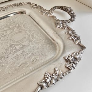 Vintage Silver Plate Grapevine Pattern Butler's Tray 23 Inch - Etsy