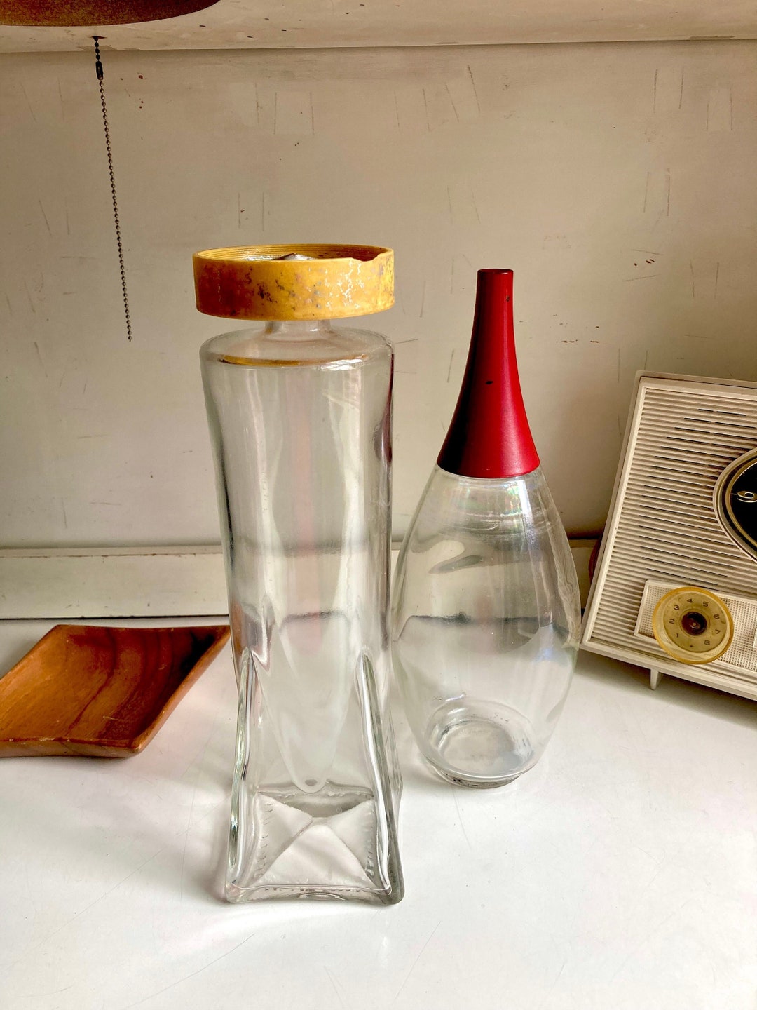 Pair of Mid Century Modern Atomic Liquor Bottles Post Prohibition ...