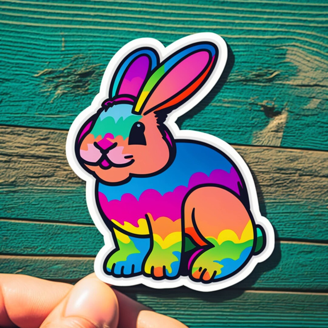 Easter Bunny, Bunny Sticker, Rabbit Sticker EAST-002 - Etsy