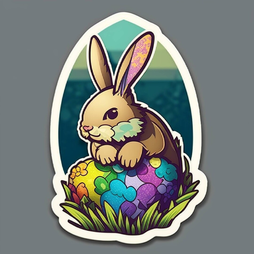 Easter Bunny Sticker, Bunny Sticker, Easter Sticker EAST-001 - Etsy