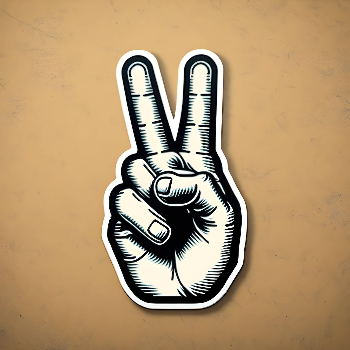 Peace Sign Sticker, Peace Sign, Peace Sign Finers PEA-003 - Etsy