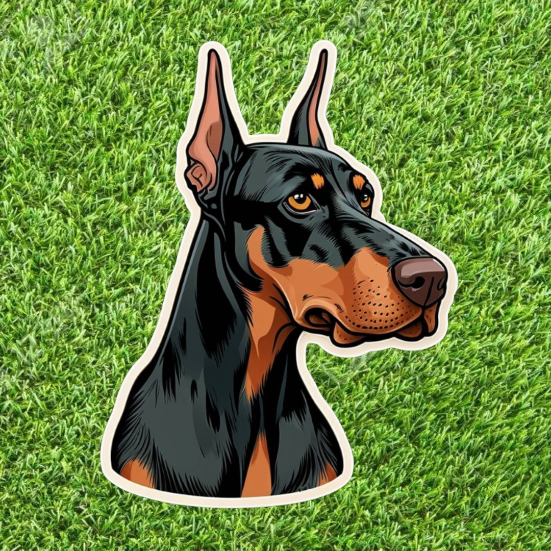 DOBERMAN Decal, Dog Decal, Dog Sticker, Pet Sticker, Doberman Sticker ...